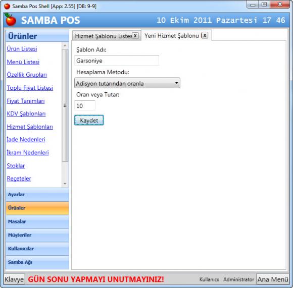 SambaPOS 2.55 Test Sürümü | SambaPOS